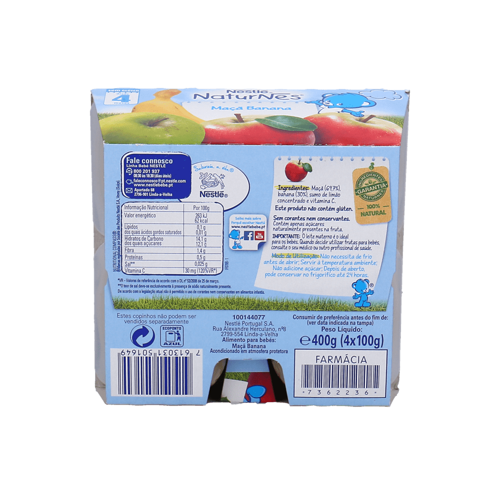 Puré de Fruta Maçã e Banana NESTLÉ 4x100g | Compre no 360hyper ...
