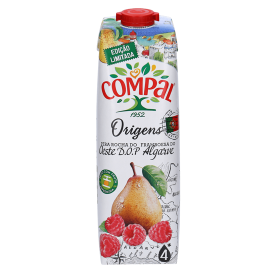 Néctar Pera Rocha e Framboesa Compal Origens 1l | Compre no 360hyper ...